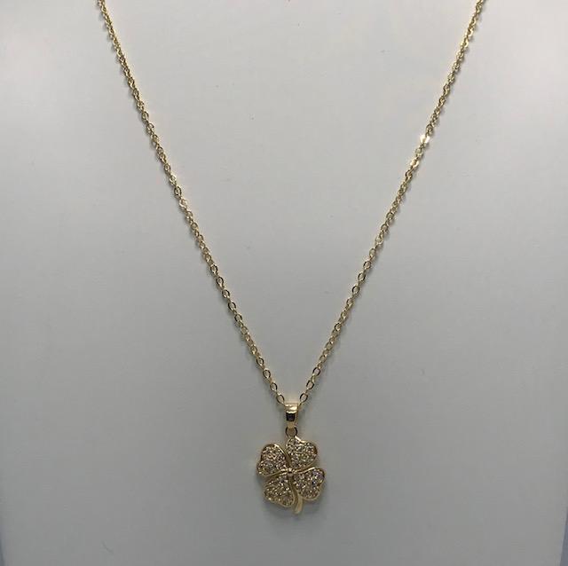 2032 Collier plaqué or "trèfle à 4 feuilles" – La boîte à merveilles